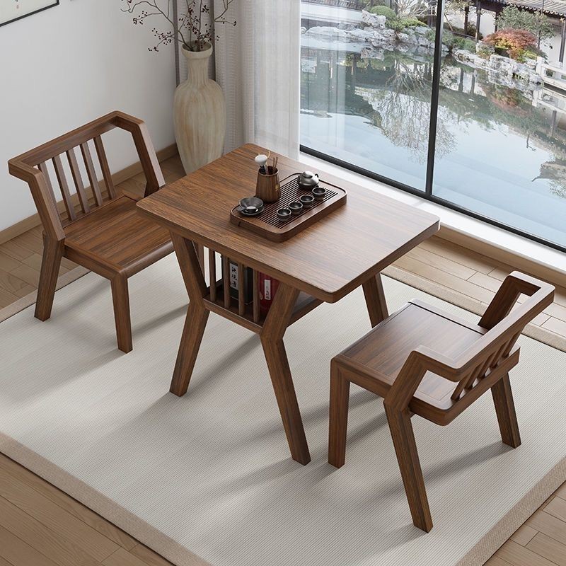 Solid Wood Dining Table Square Table Small Tea Table Dining Chair Small ...