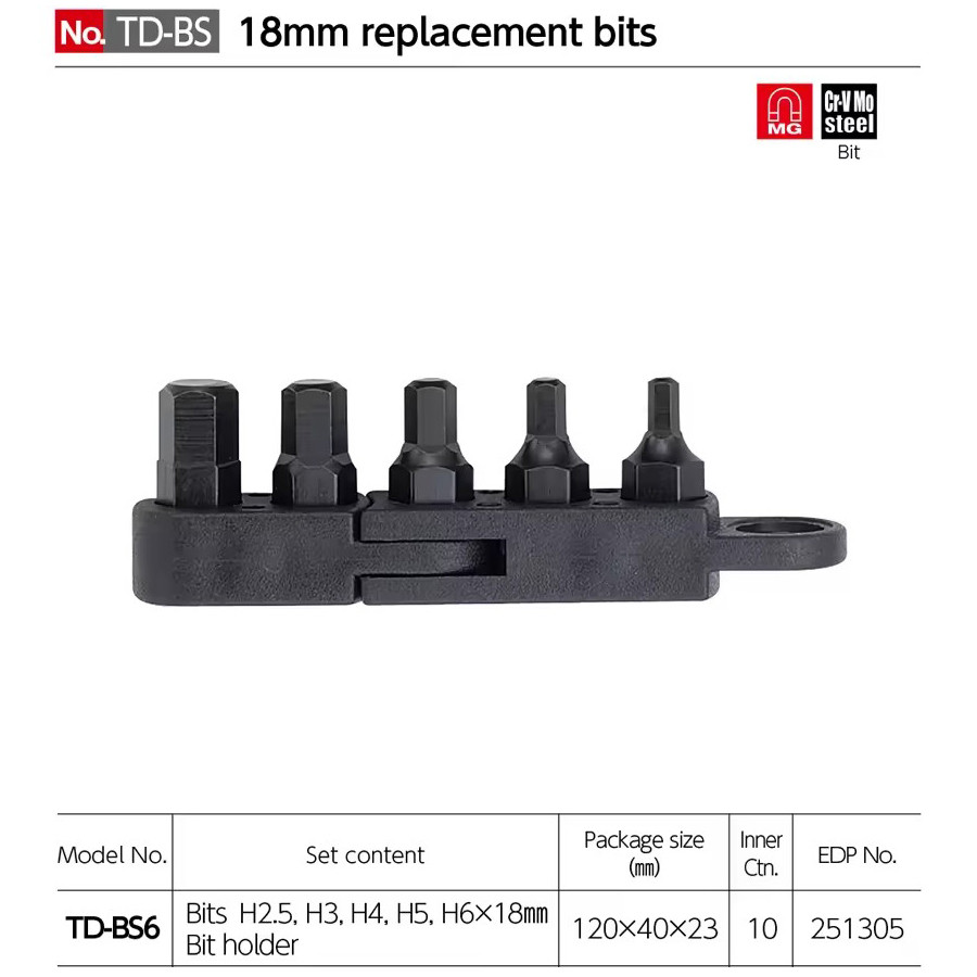 VESSEL Replacement Bit Set and Sockets Set for PH/SL/TORX/HEX Screws ...