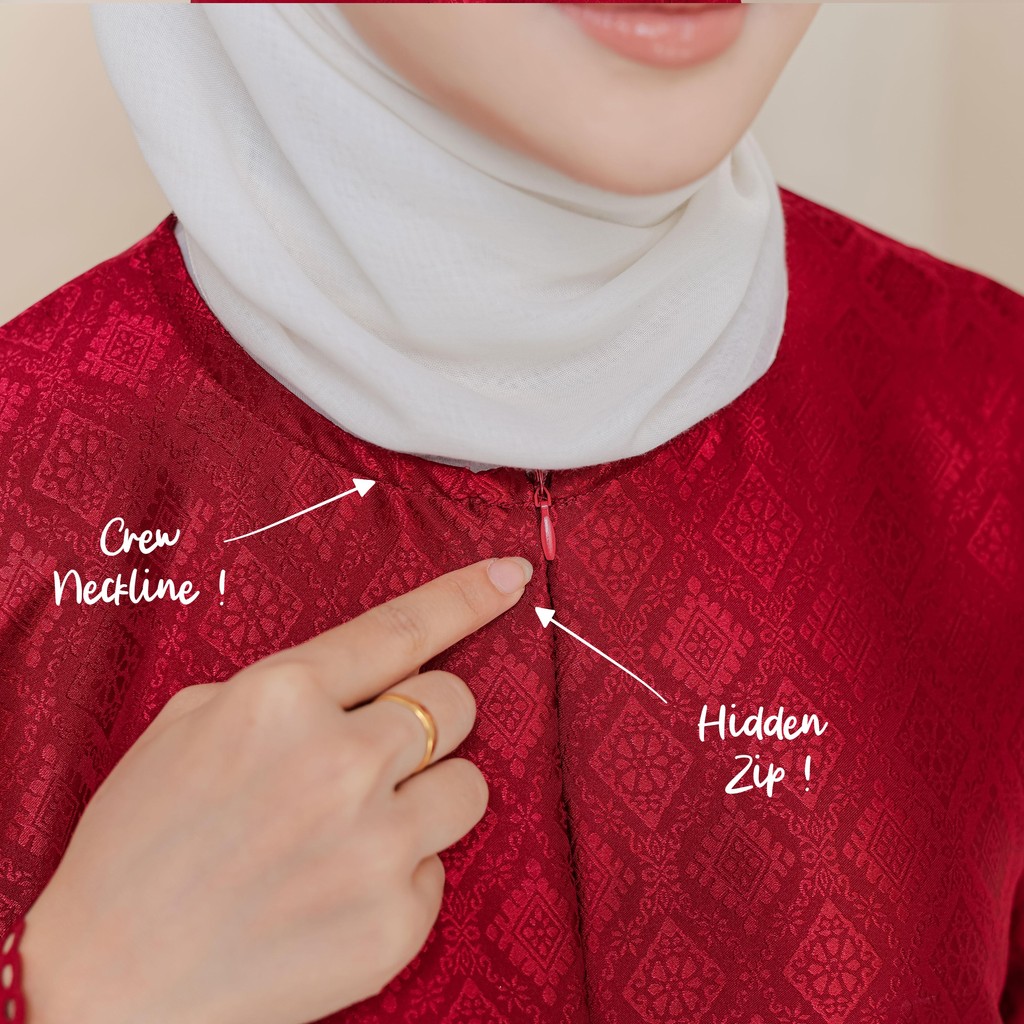 KURUNG ZALIKHA Kurung Moden Baju Wanita Muslimah Kembang Sulam Sutera ...