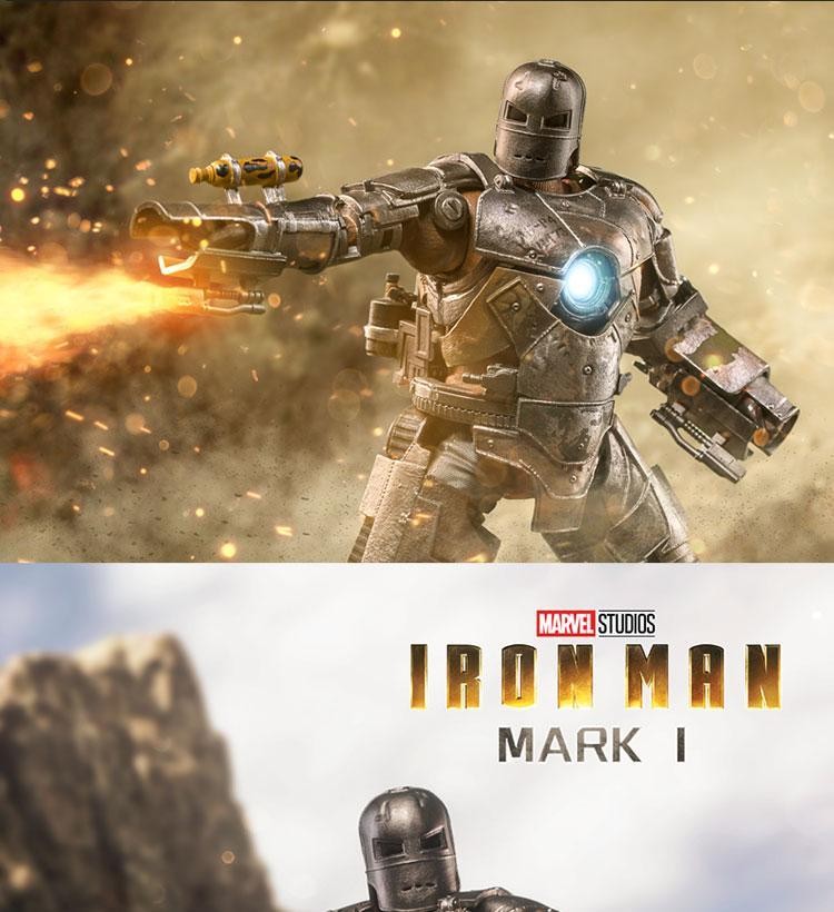 Iron Man MK1 Marvel 10 Tahun Cahaya Dada Model Boleh Gerak Hadiah Hari ...