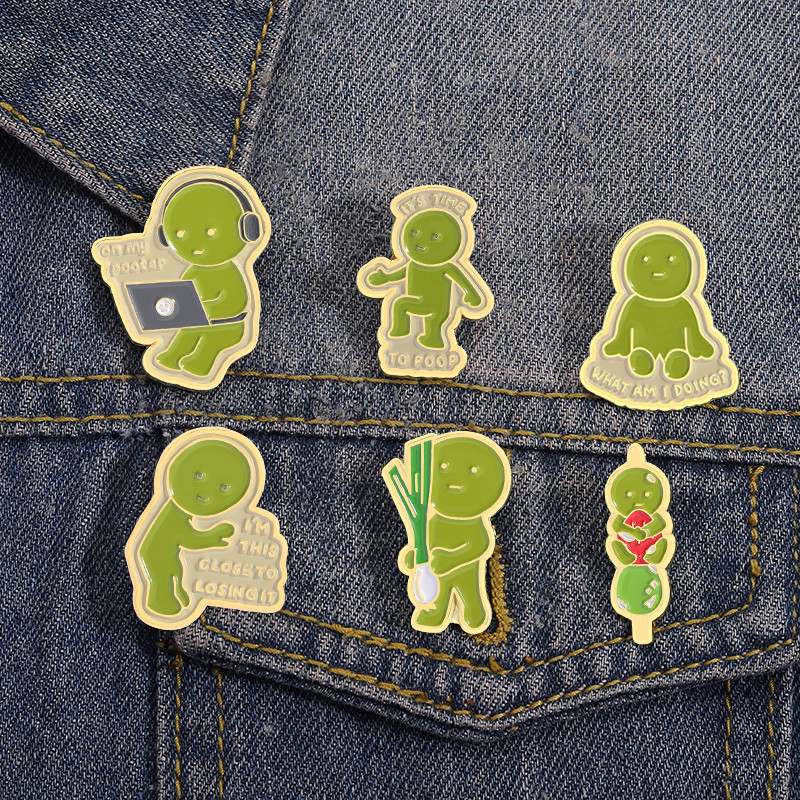 Cute Smiski Hippers Brooch Pins Cartoon Character Brooch Metal Badges ...