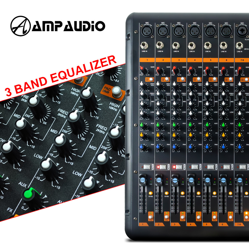 PRONIC 10 Channel Power Mixer 750W x4 with Bluetooth & Subwoofer Output ...