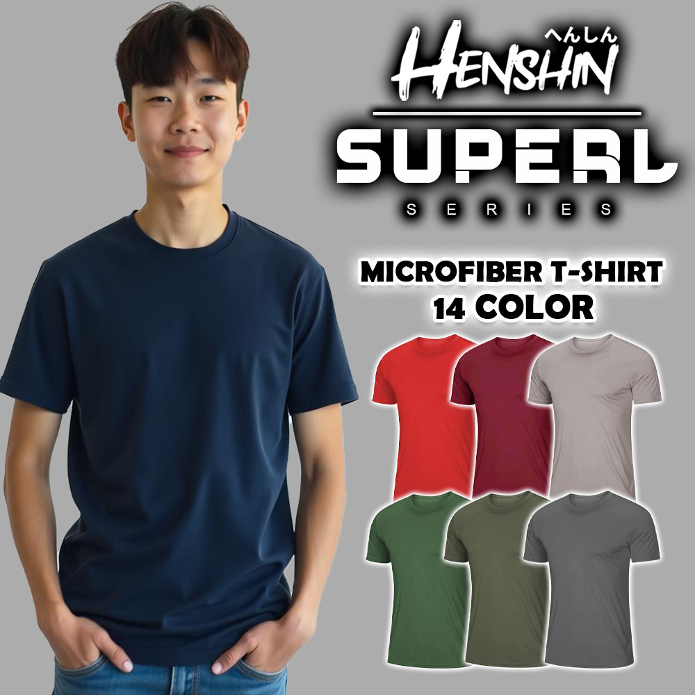 READY STOCK Unisex Quick Dry Round Neck Plain Microfiber T-Shirt Baju ...