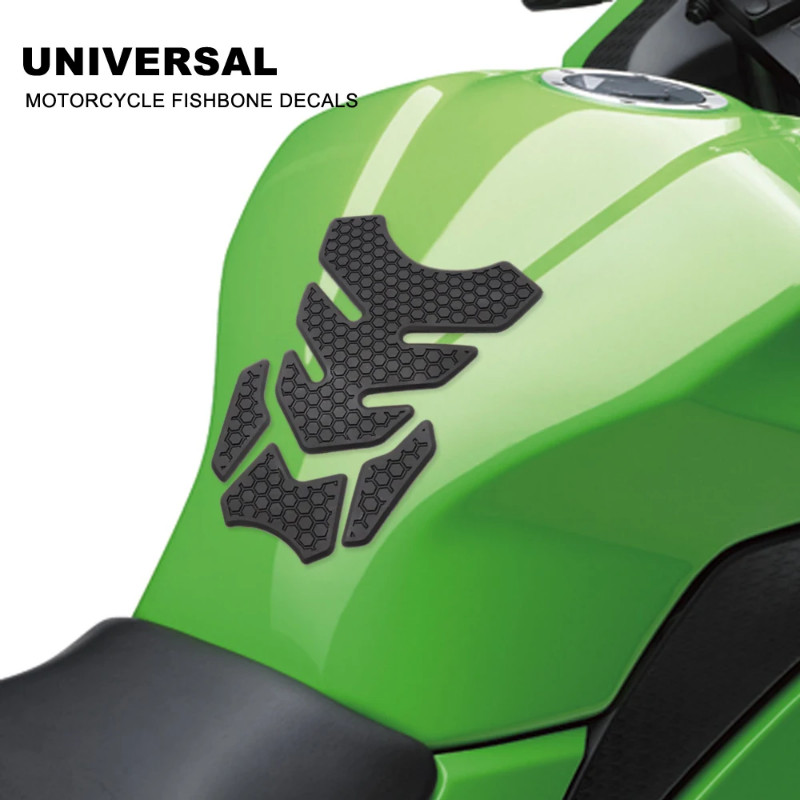 Universal Motorcycle Fish Bone Sticker Gas Fuel Tank Protector Pad ...
