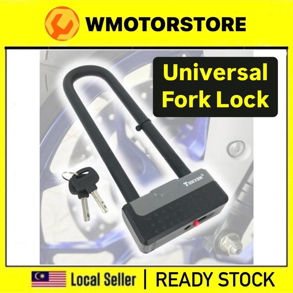 TONYON Fork Lock Heavy Duty Security Chain Lock Motorcycle Motosikal ...