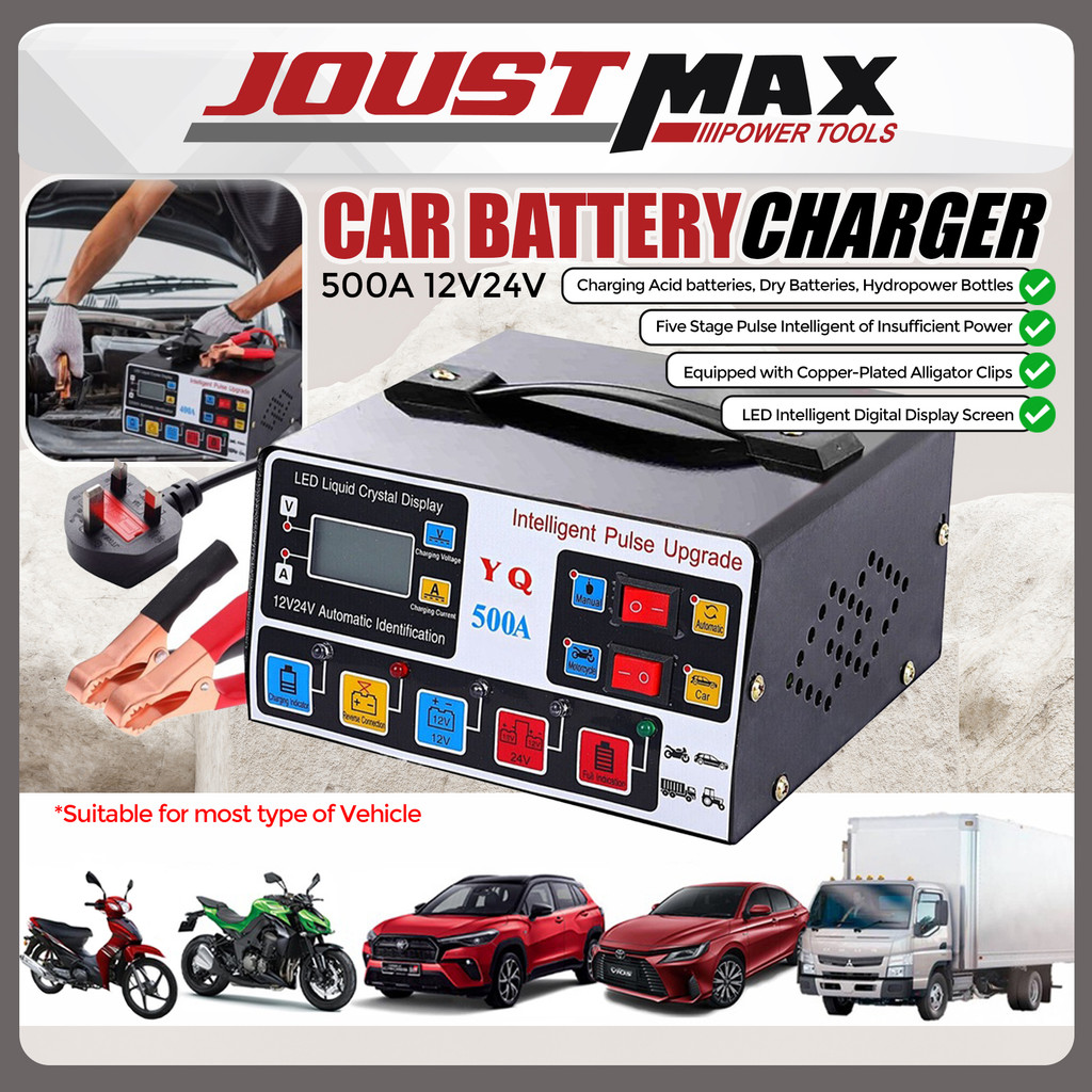 500A 12v/24v Lorry Motorcycle Car Battery Charger Heavy Duty Pengecas ...