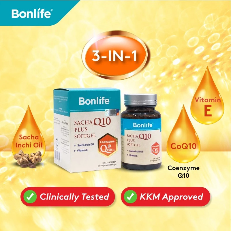 Bonlife Sacha Inchi Q10 Plus Softgel 60s Q10 150mg, Sacha Inchi Oil and ...