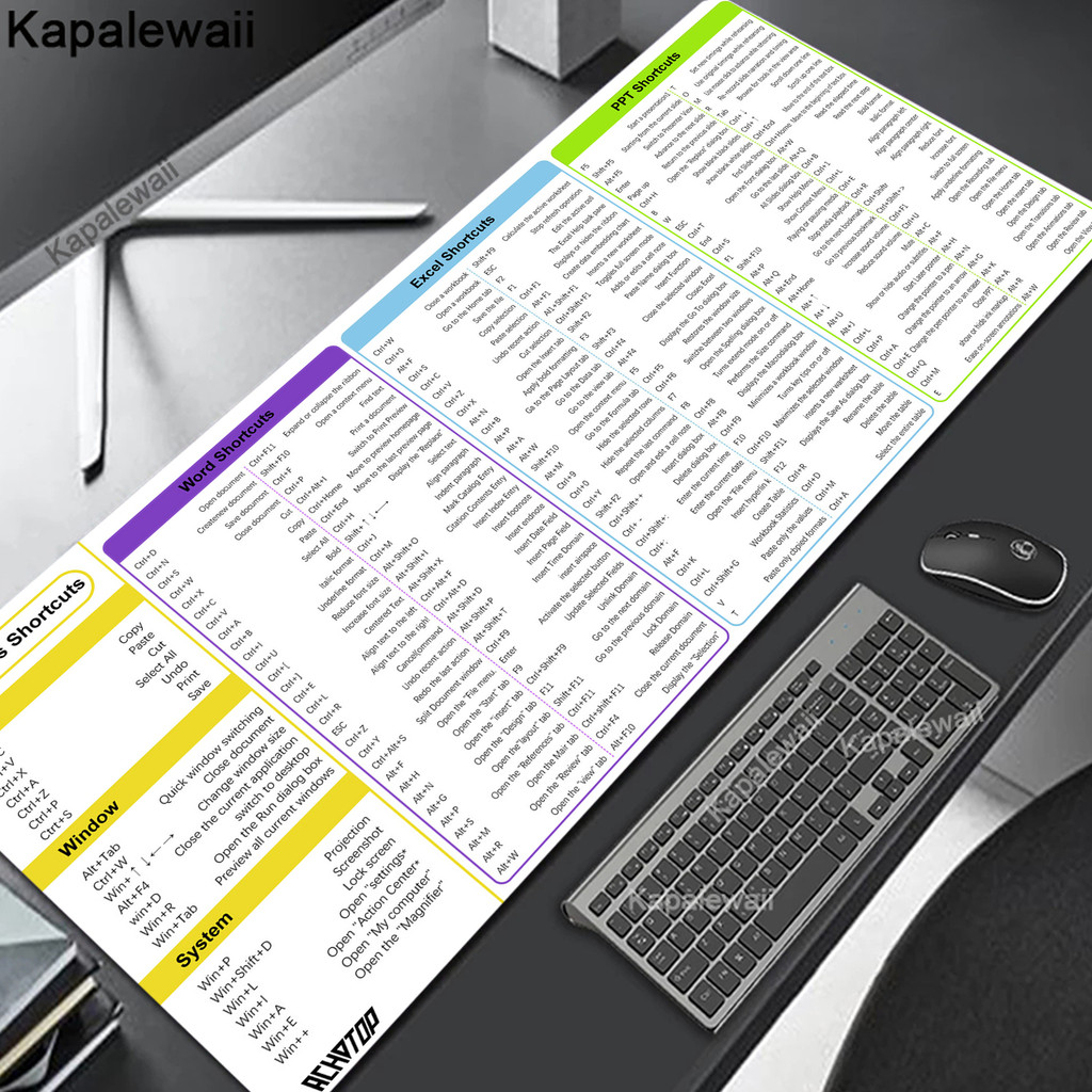 Windows Shortcut Desk Mat Keyboard Shortcut Mouse Pad Natural Rubber ...