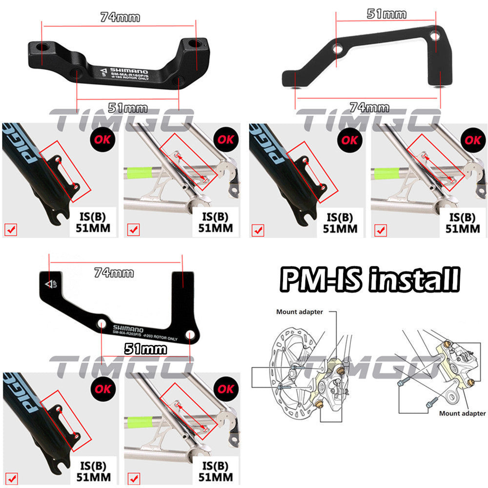 Shimano MTB Bike Adaptor 160mm/180mm/203mm Hydraulic Mechanical Disc ...