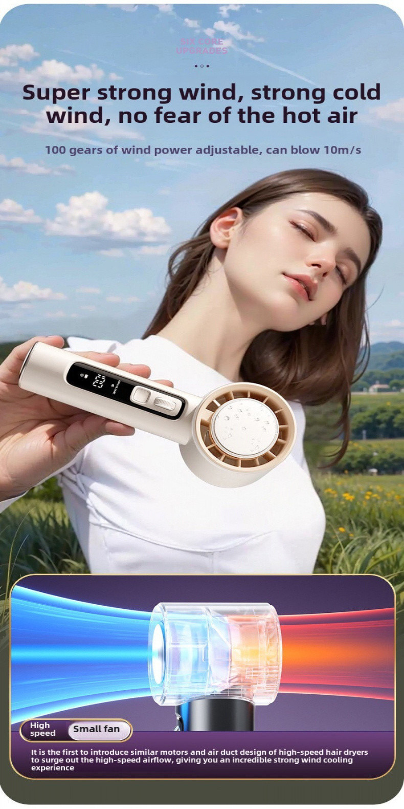 N88 Handheld Fan Semiconductor Refrigeration Ice Pack High-Speed Handheld Fan usb Portable ...