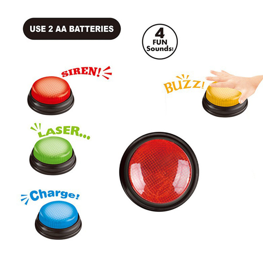 Answer Buzzers for Game Shows 4pcs Game Buzzers with Lights & Sounds ...