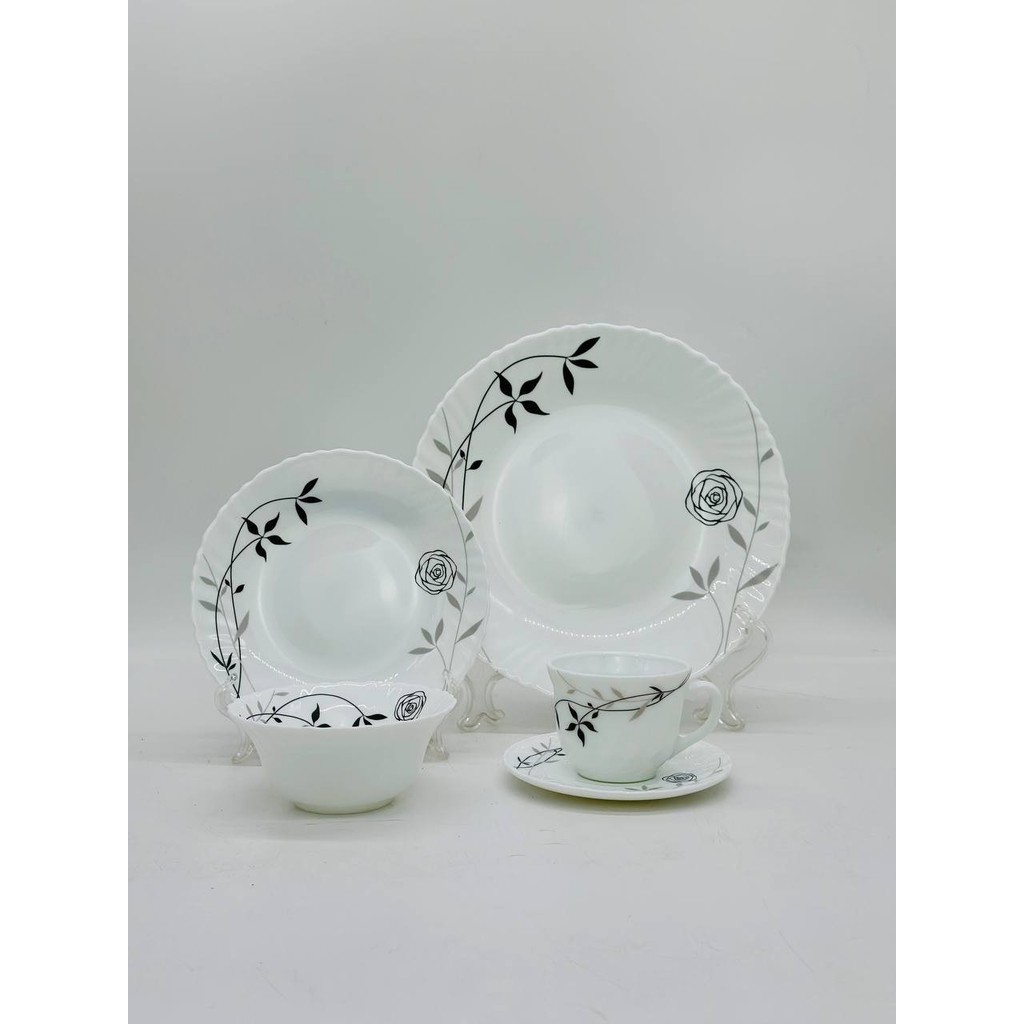 Set Pinggan Opal 20pcs (4 Orang) Pinggan Mangkuk Set / Pinggan Kaca ...