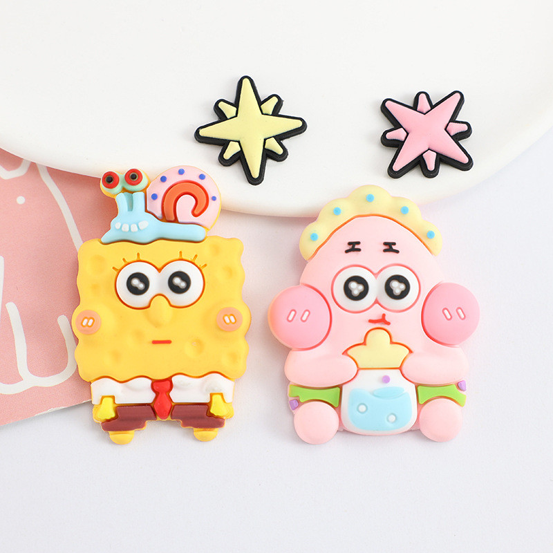 [MEET] 11pcs/pack Cartoon Cute SpongeBob SquarePants PVC Soft Rubber ...