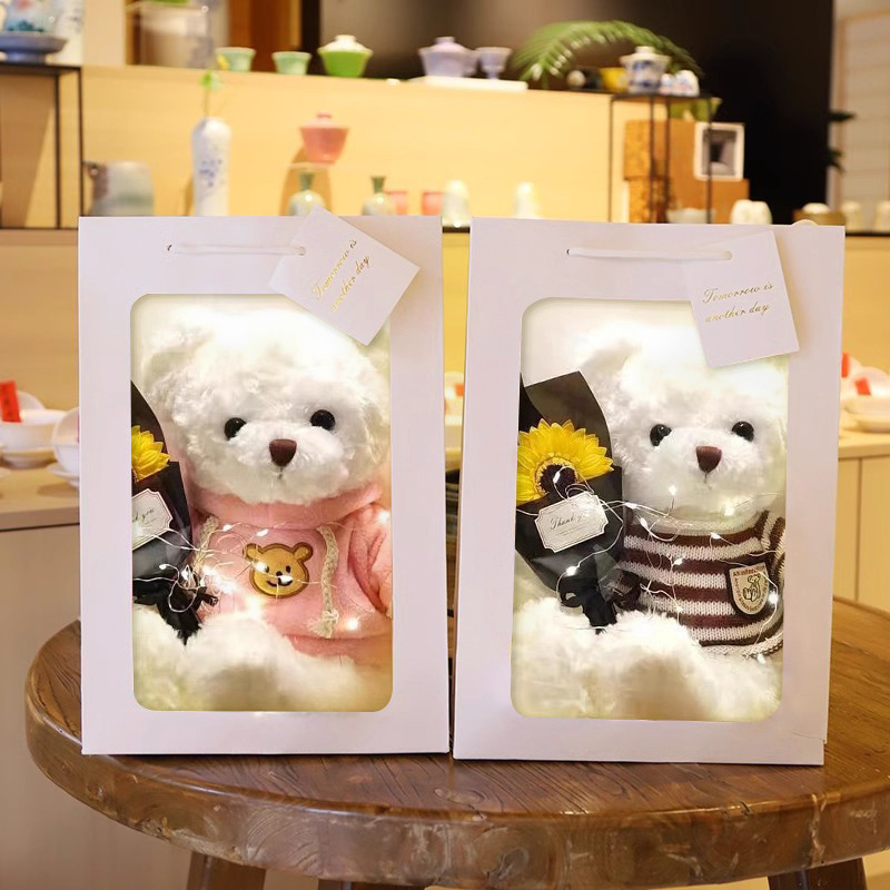 INS Bear Folwer Bouquet Stuffed Creative Artificial Sunflower for ...