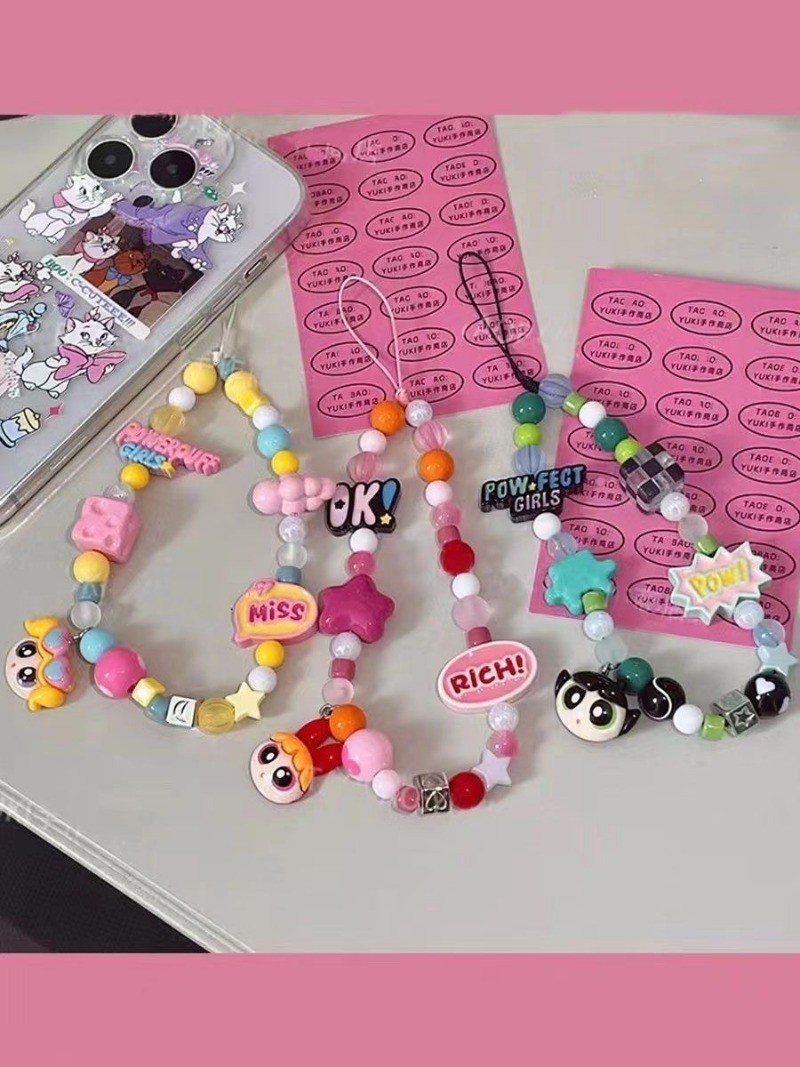 The Powerpuff Girls Phone Chain Blossom Bubbles Buttercup Cute Cartoon ...