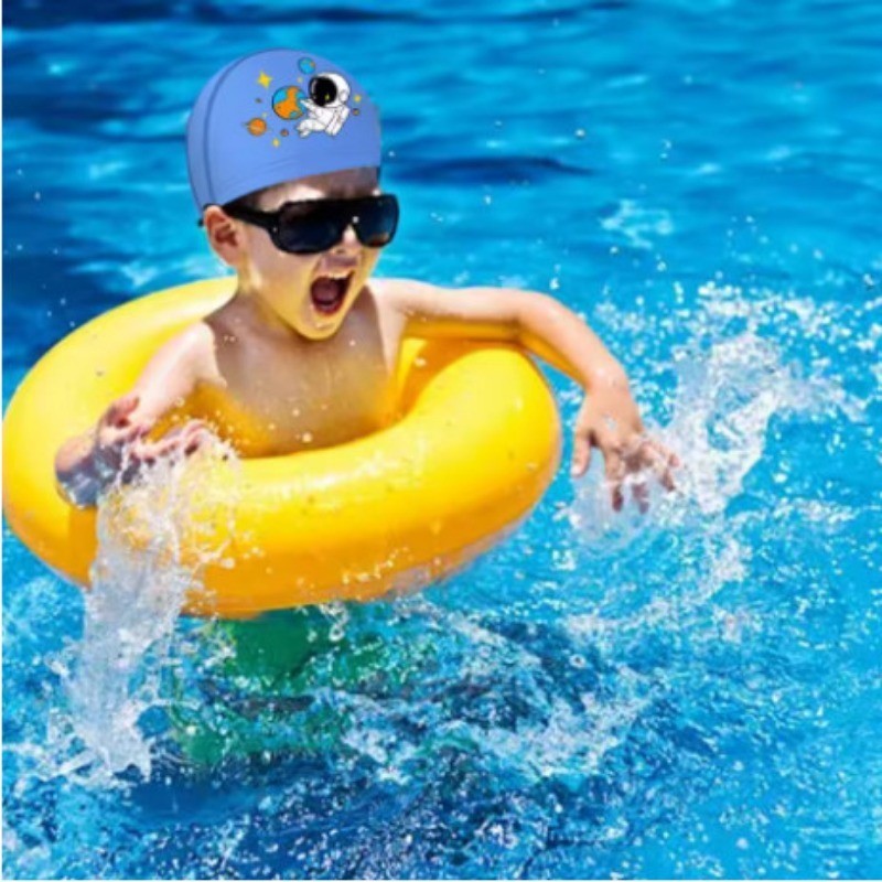 Kid Cartoon Swimming Caps Swim Pool Hat Elastic Waterproof Pool Beach ...