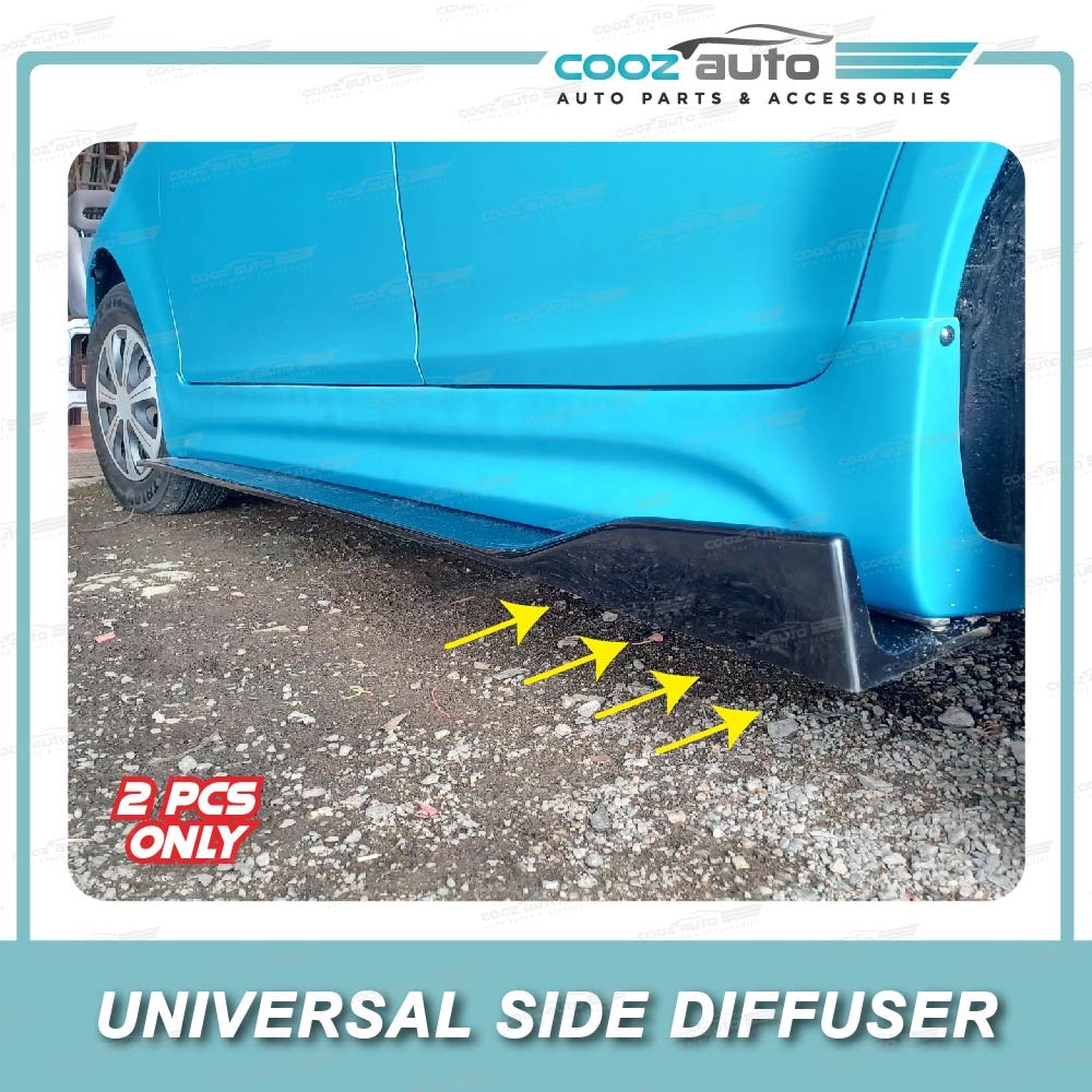 Universal Car Side Skirt Canard Diffuser Kit 200cm 175cm 120cm 75cm ...
