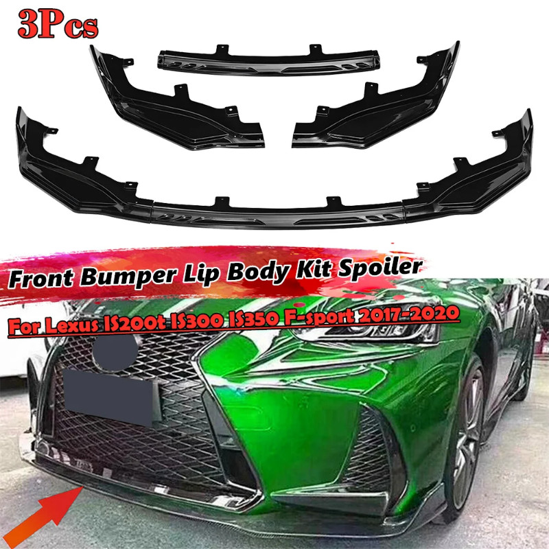 3Pcs Car Front Bumper Splitter Lip Spoiler Diffuser Body Kit For Lexus ...