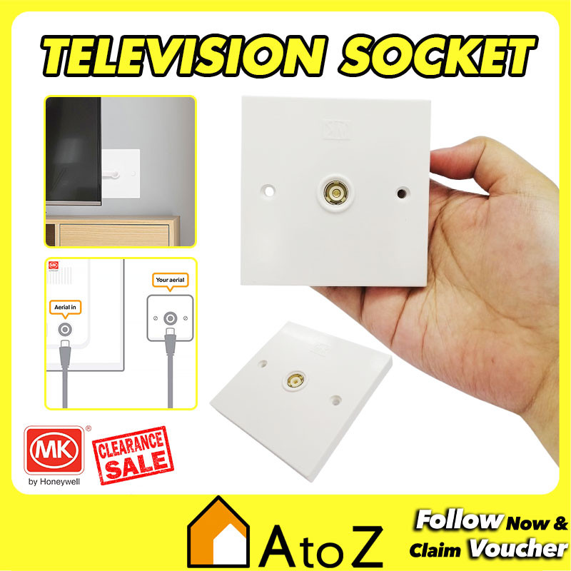 MK Television Wall Socket CLEARANCE Faceplate Single Pod TV Socket High Quality Plate For TV ...