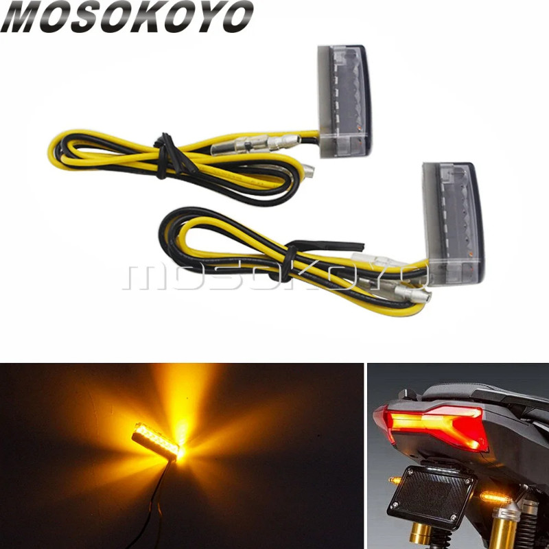 E9 12V Amber LED License Plate Light Mini Rear Brake Light For Harley ...