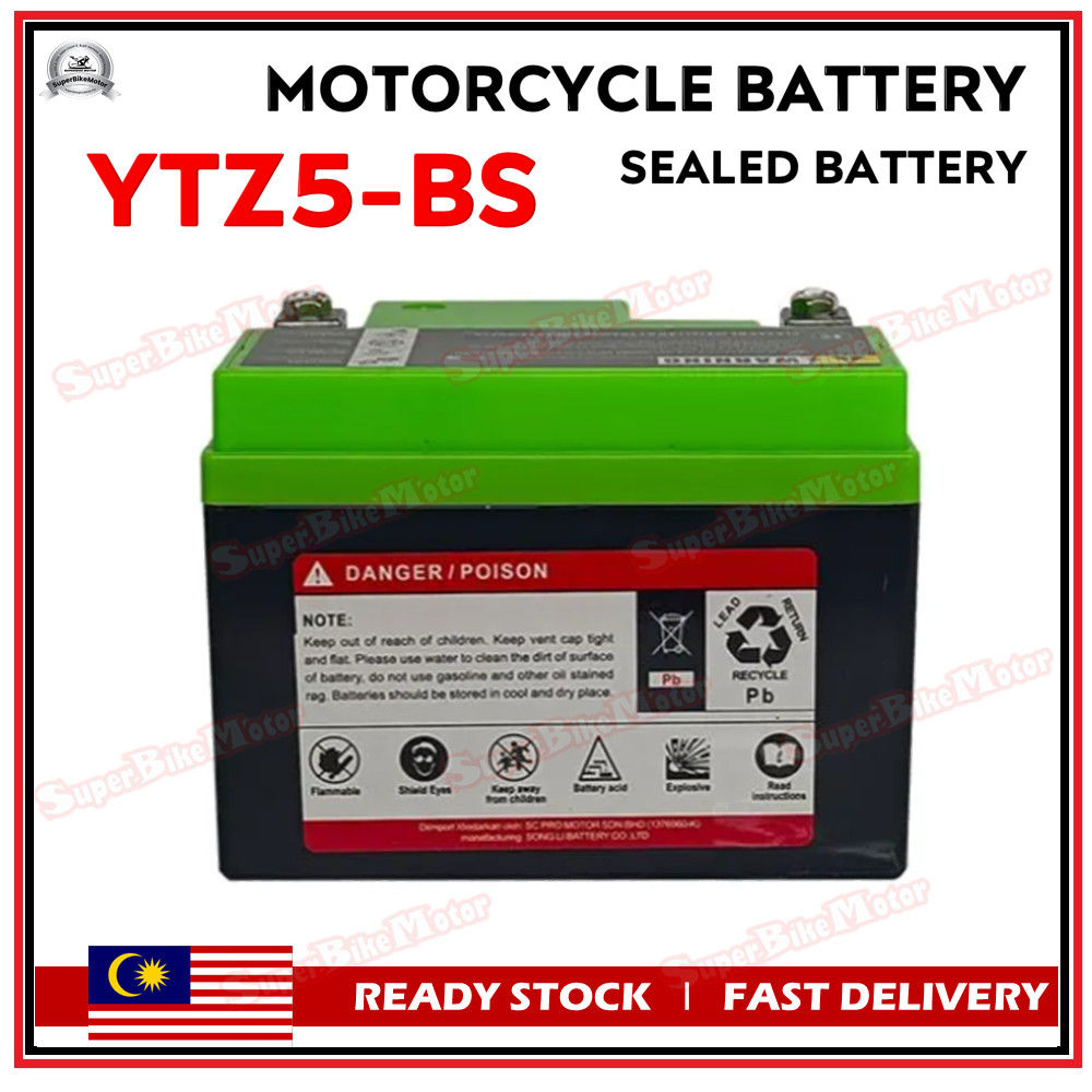 YTZ5S-BS SC64 Motorcycle SEALED Battery / Motorcycle Maintenance Free Battery - Y15 / LC135 NEW ...
