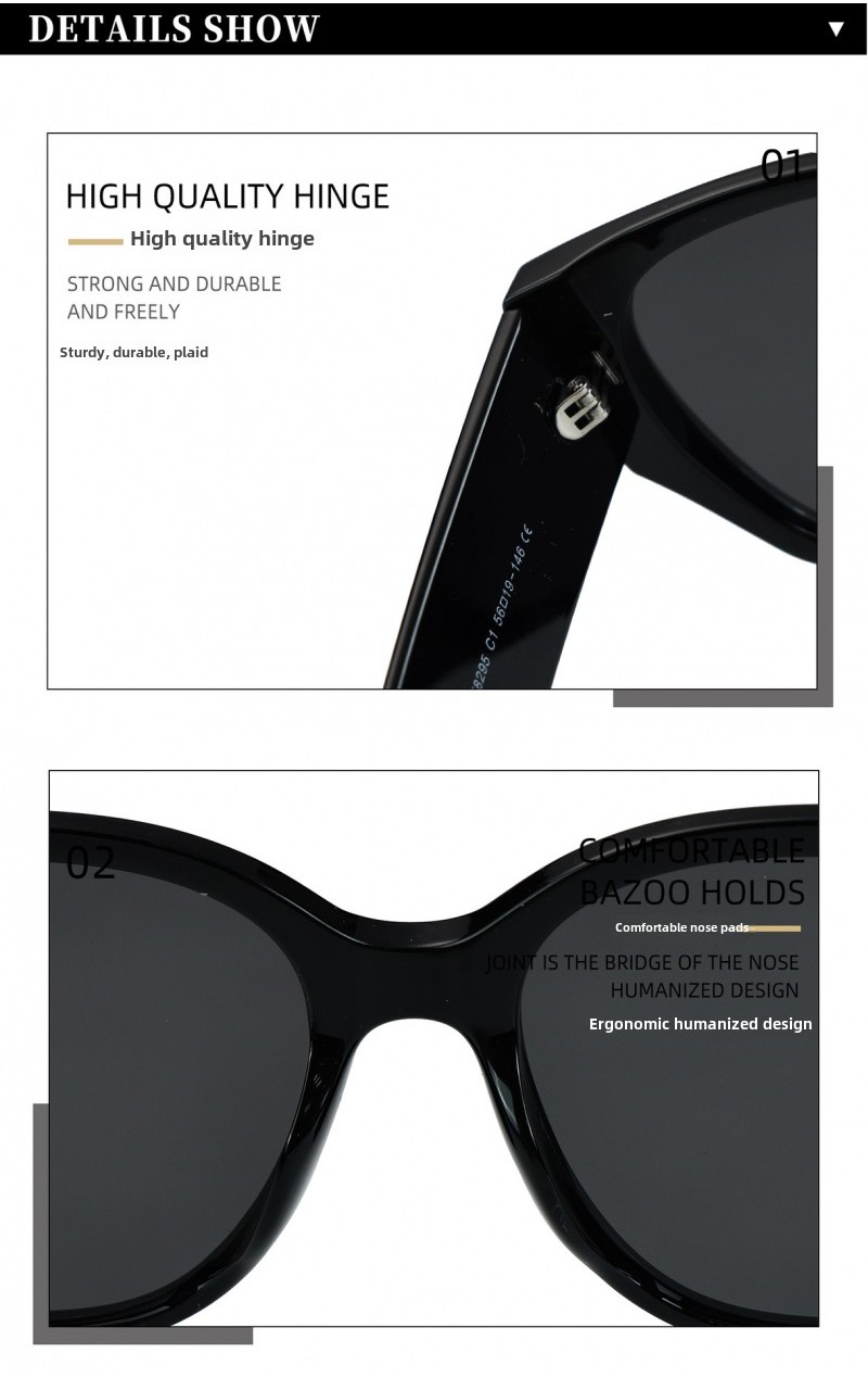 Ladies Sunglasses TAC Polarized Sunglasses Large Frame Brown Sunglasses TR90 Glasses | Shopee ...