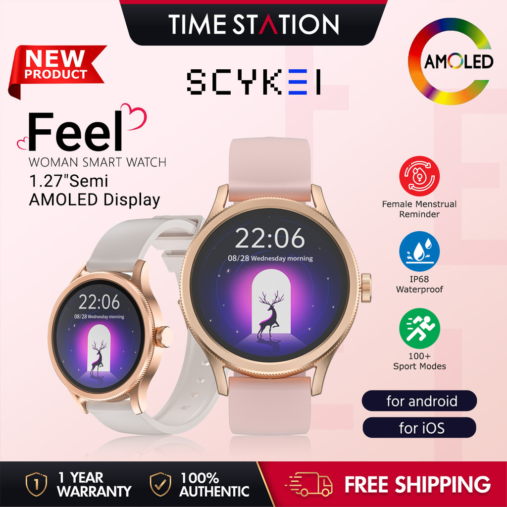 Kieslect SCYKEI Feel Amoled SmartWatch Waterproof Jam Smart Watch Women ...