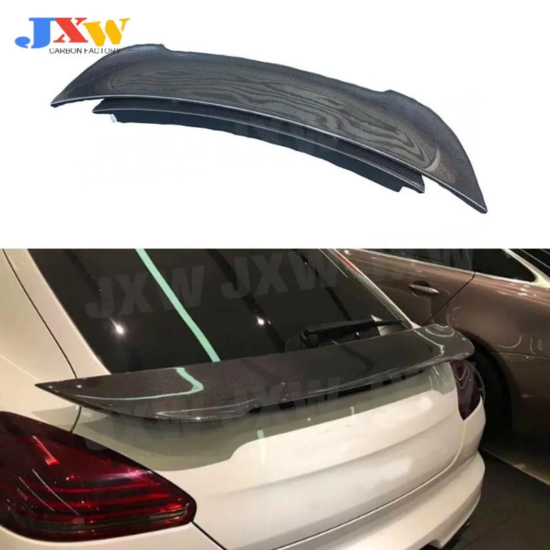 Carbon Fiber Car Racing Rear Spoiler Boot Trunk Tail Double Wings For ...