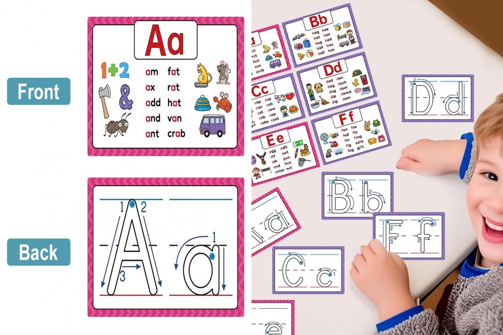 Kids Flash Cards Letters Tracing Practice Card Kids Alphabet Flash ...