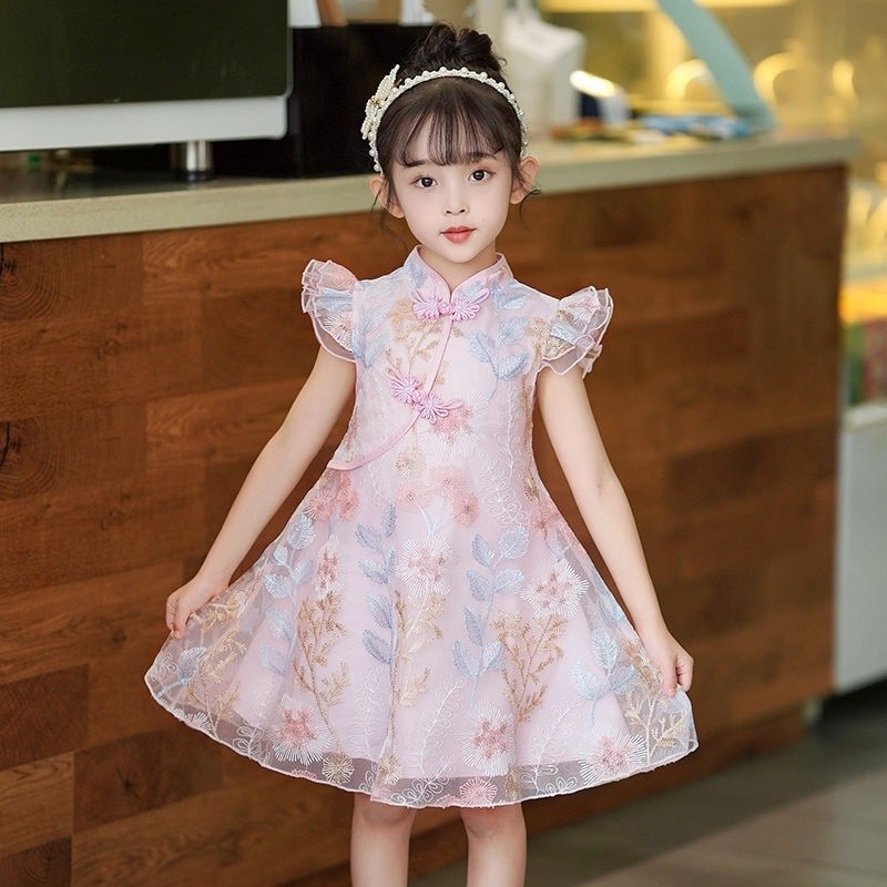 Chines New Year CNY Princess Dress Clothes Cheongsam Kids hanfu girl dress Costumes Kid Dress ...
