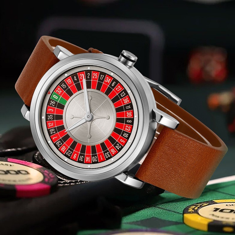 Players Gambling Series Men's Mechanical Watch European Roulette Poker ...