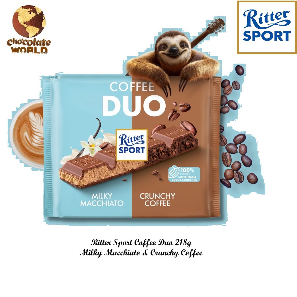Ritter Sport Coffee Duo Milky Macchiato & Crunchy Coffee 218g | Shopee ...