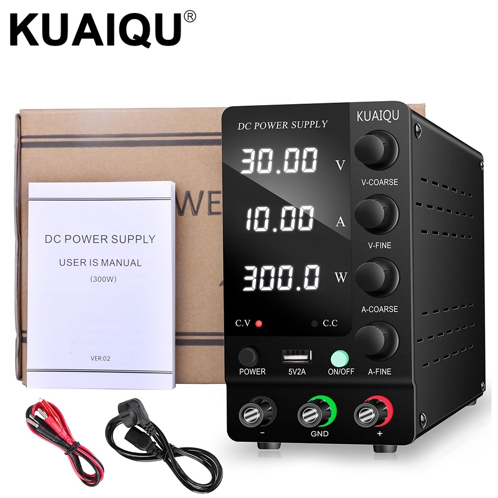 in stock KUAIQU Lab DC Power Supply Adjustable 30V 10A Switching Regulator DC Power Supply ...