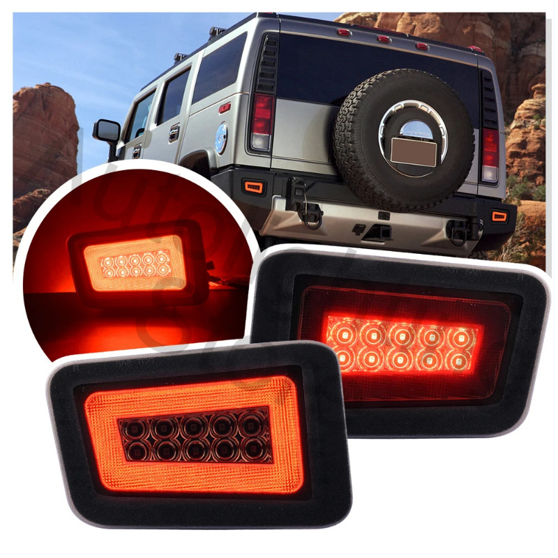 2PCS LED rear bumper reflecter tail Light For Hummer H2 2005 2006 2007 ...