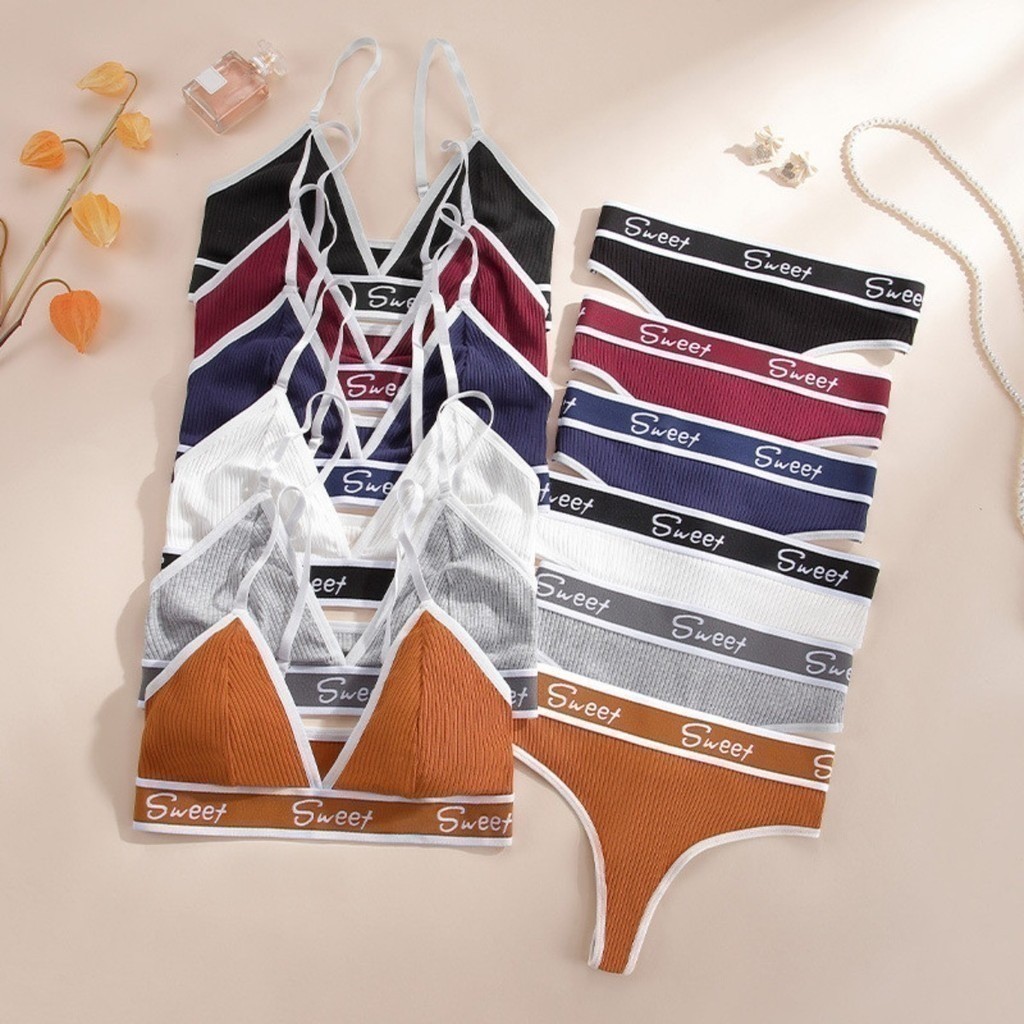 ZXYOUPING Tibak Panty Set Bra and Panty Sexy Bikini Sports,Letter Print ...