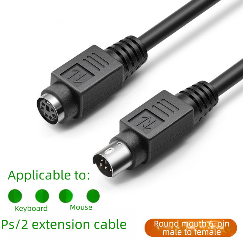 Pure Copper PS2 Extension Cord Male to Male PS2 Male to Female 6 Pin 6 ...