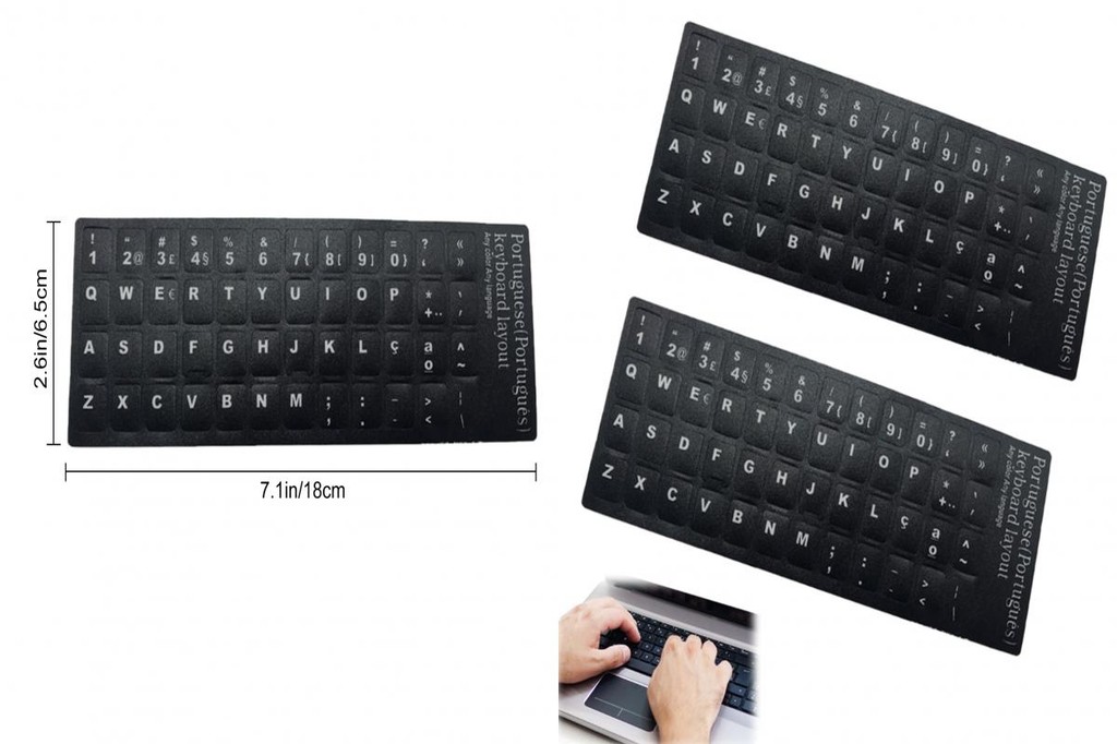 [Fe] Keyboard Stickers for Worn Letters Stick-on Keyboard Letters 2pcs ...