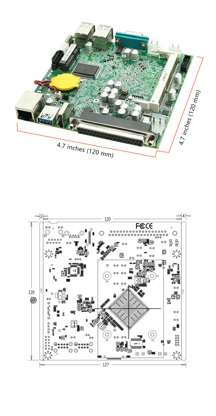 Original ITX mini motherboard EP-2129 Intel Celeron J1900 DDR3 Embedded Industrial Motherboard ...