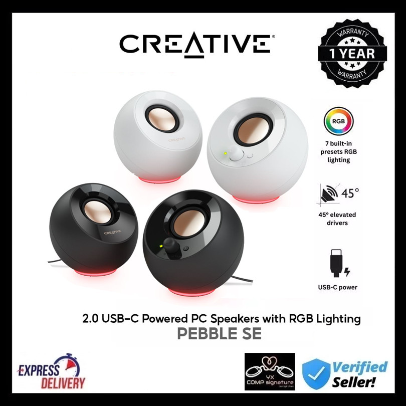 CREATIVE PEBBLE SE PC SPEAKERS - BLACK / WHITE | Shopee Malaysia