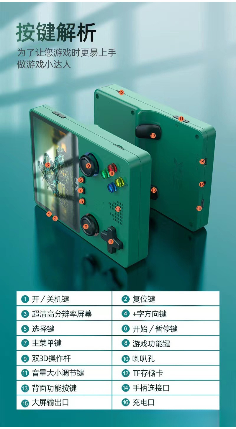 New Handheld x6 with 3D Joystick Support Two-Player Sparring Classic ...