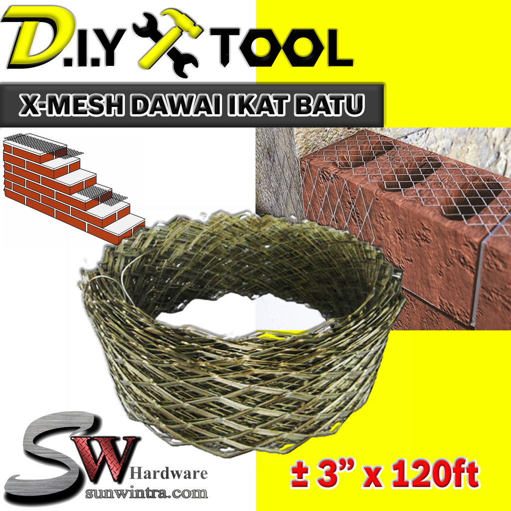 3" x 120Feet Exmet Wire Mesh 0.45 KG / Dawai Ikat Bata / Exment Brick ...