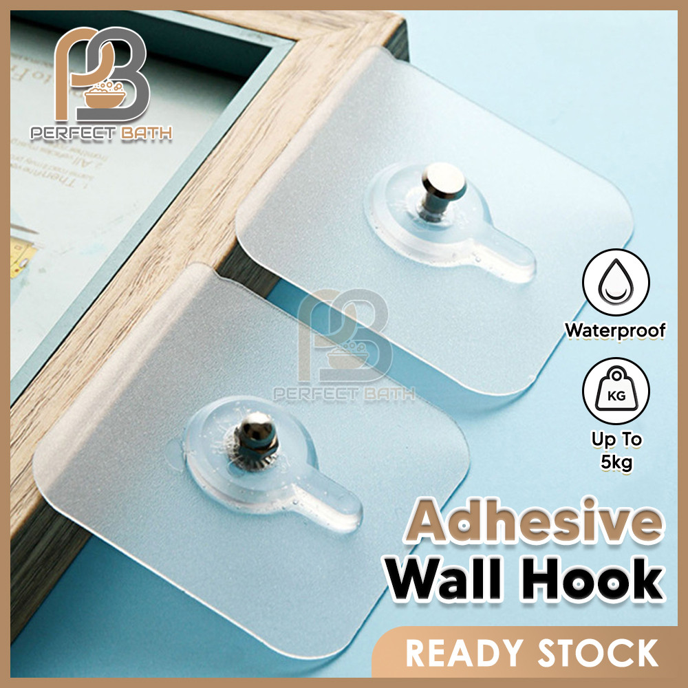 Perfect Bath Punch Free Wall Hook Bathroom Hanger Adhesive Wall Sticker ...
