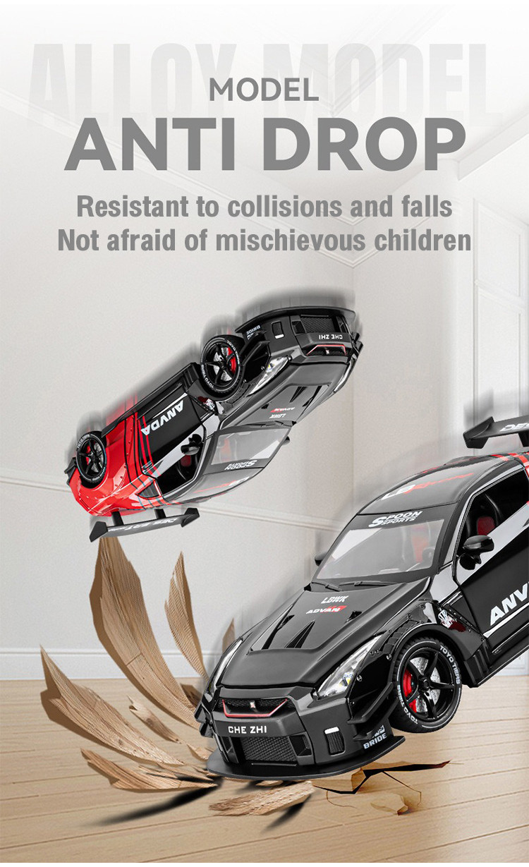 KLT 1:24 Nissan GT-R R35 Spray Version Diecast Model Car Alloy Cars ...