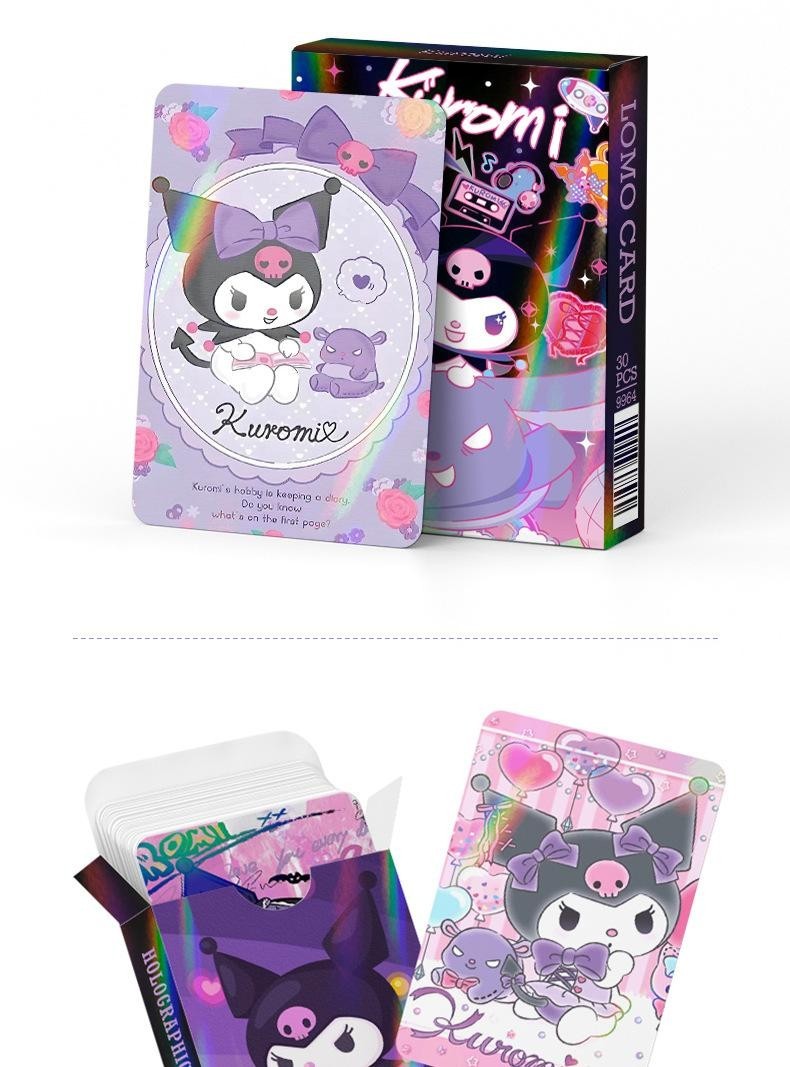 30pcs/box Kuromi Melody Cinnamoroll Laser Lomo Card Sanrio Cartoon ...