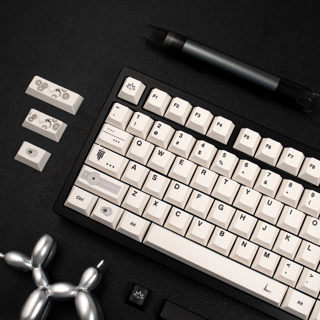 Temple Keycaps PBT Cherry Profile 148 Keys Grey / off-white / sand ...