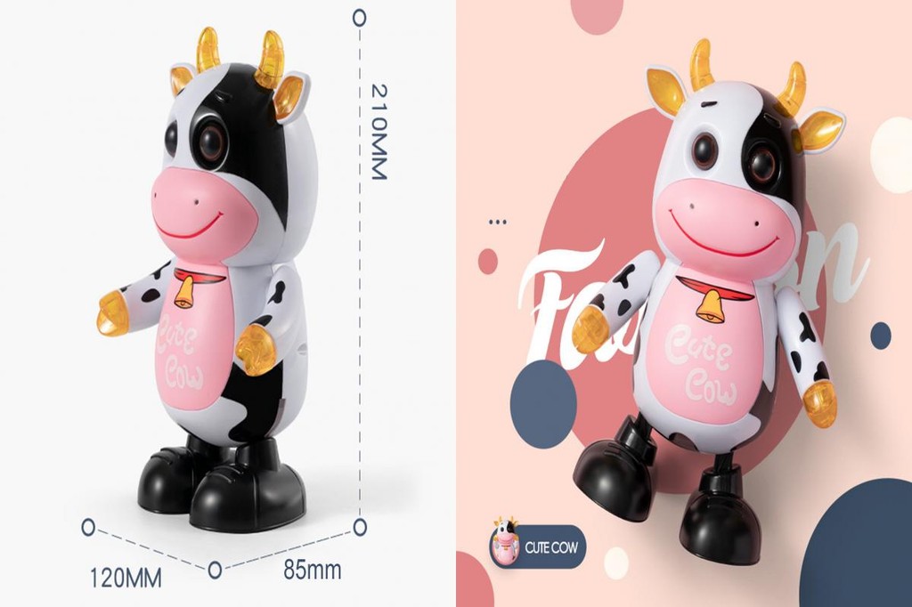Yuxihon| Electric Cow Toy Moving Eyes Cow Toy Dancing Cow Toy with Led ...