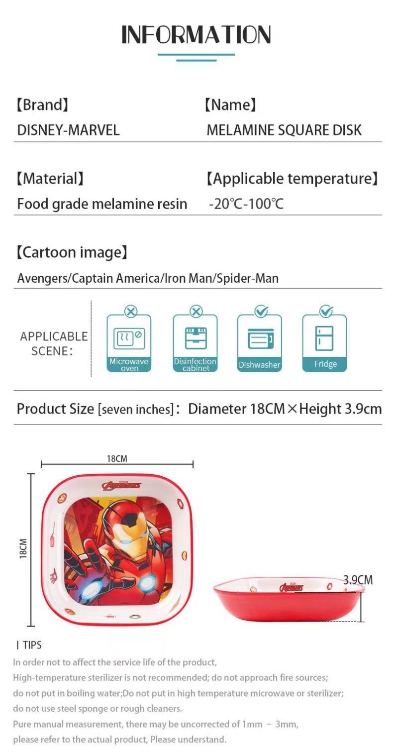 Disney Marvel Spider-Man Square Plate and Utensils Set for Children ...