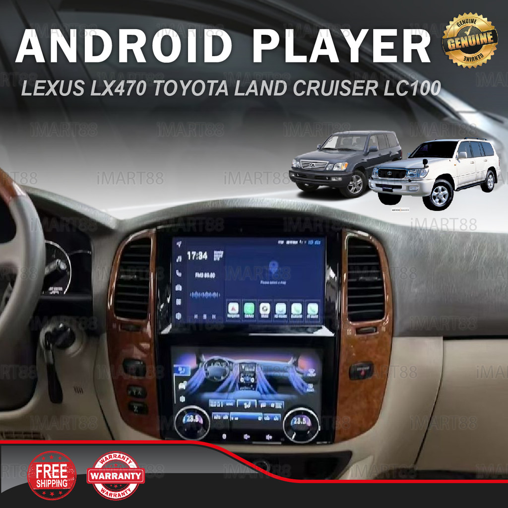 Android Player LEXUS LX470 04-07 TOYOTA LAND CRUISER LC100 with aircond button 8 core 360 camera ...