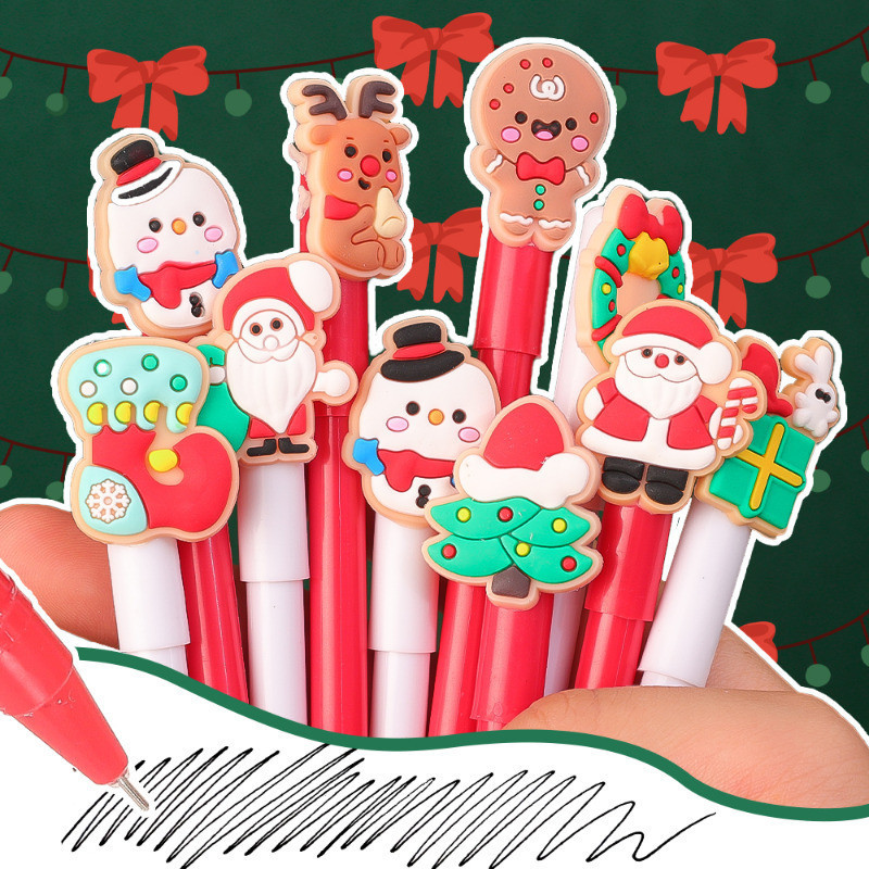 Christmas Cartoon Gel Pens - Snowman, Reindeer, Santa Claus - 0.5mm ...