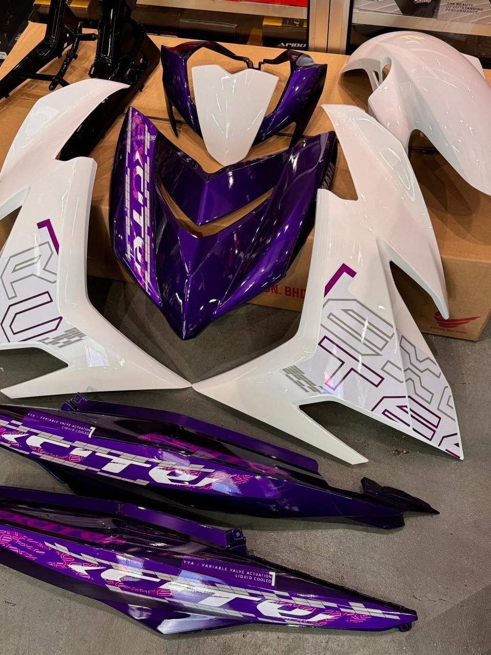 Y15 ZR V1 V2 AREOX PURPLE MERAH BIRU PUTIH COVER SET TAMPAL SIAP ...